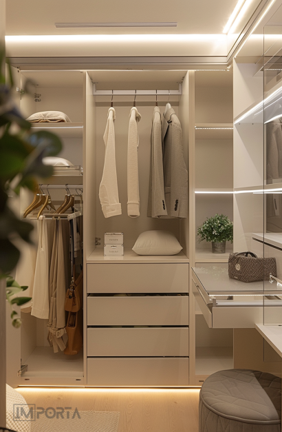 U shape wardrobe with dressing table Importa - Importa