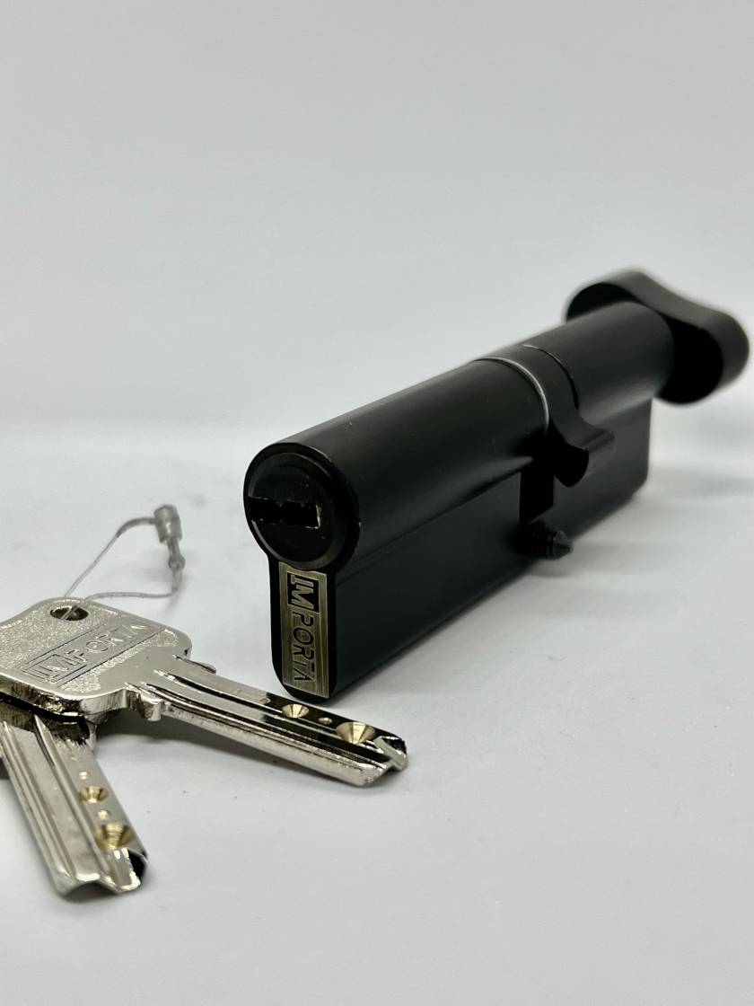 Black 90 mm cylinder Importa door lock for WC: 50 mm Key *40 mm WC ...