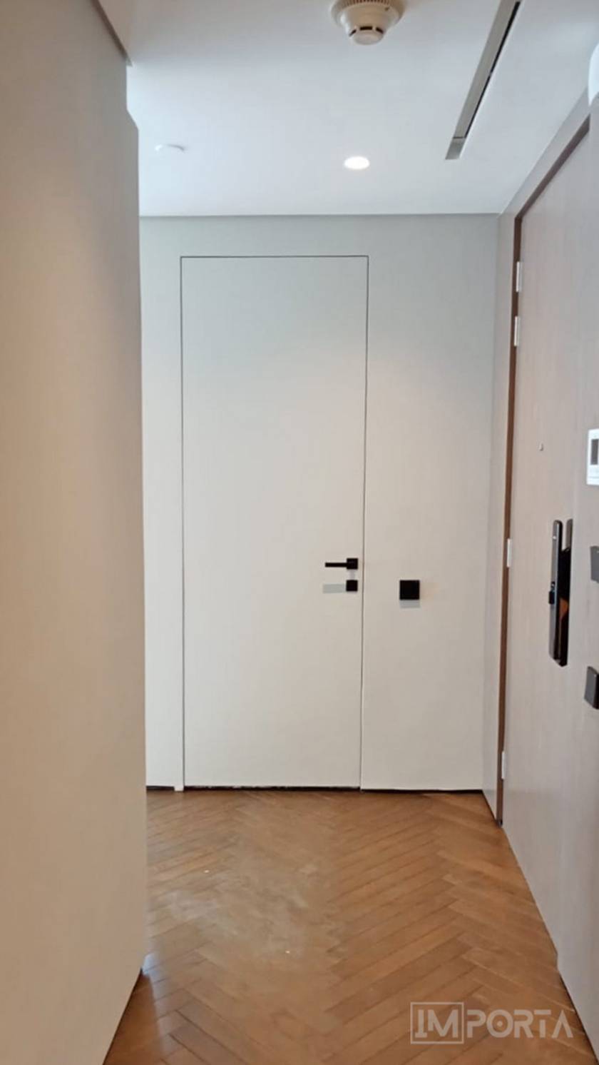 Importa filomuro Doors with Black aluminum frame profile in Bluewaters ...